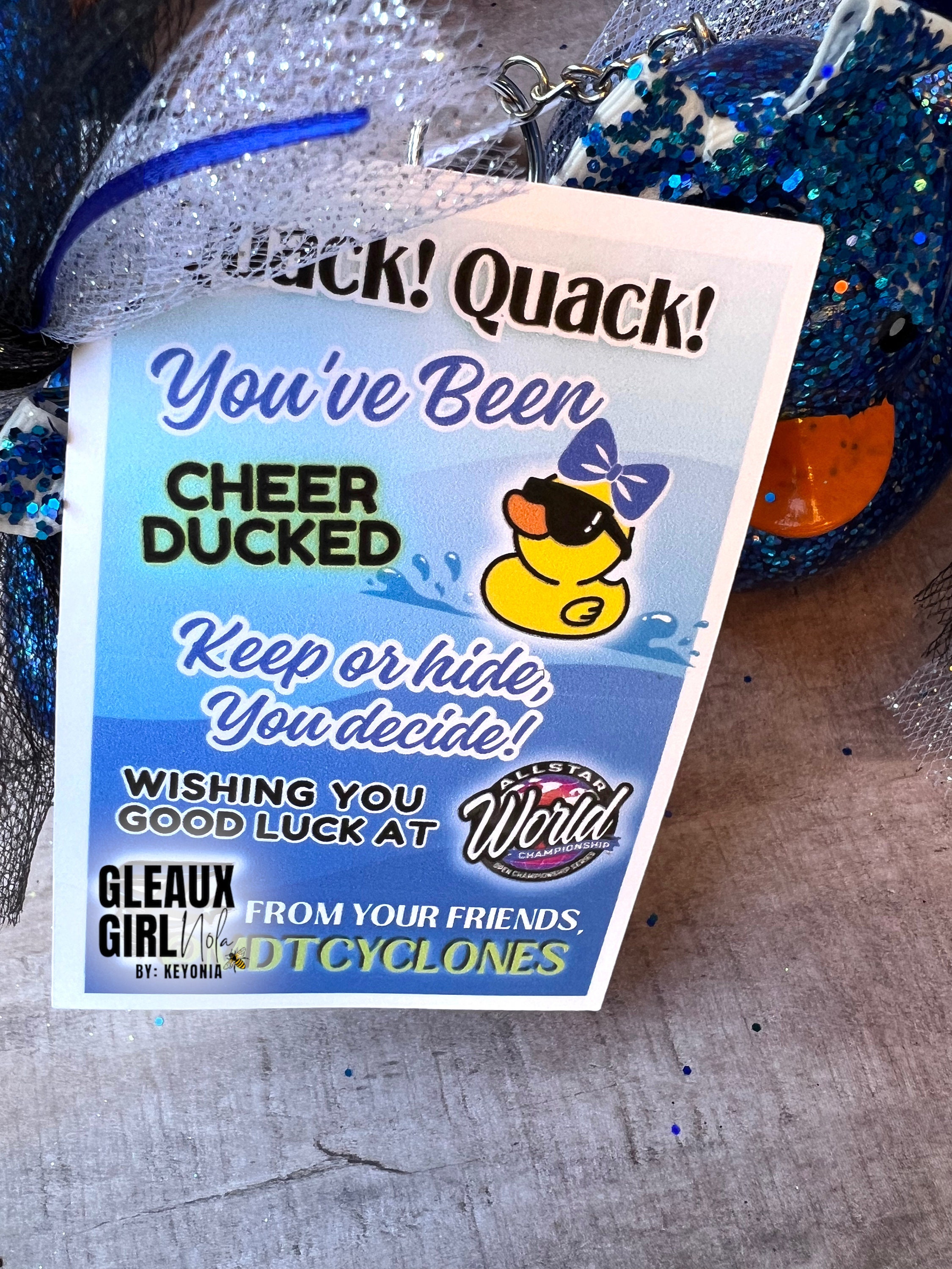 Good Luck Duck Keychain Rubber Duck Keychain Glitter Rubber - Etsy