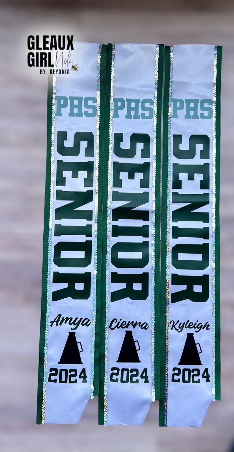Custom Senior Sash Senior Night Sash Custom Sash and Bow - Etsy