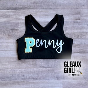 Custom Initial Name Varsletter Sports Bra - Etsy