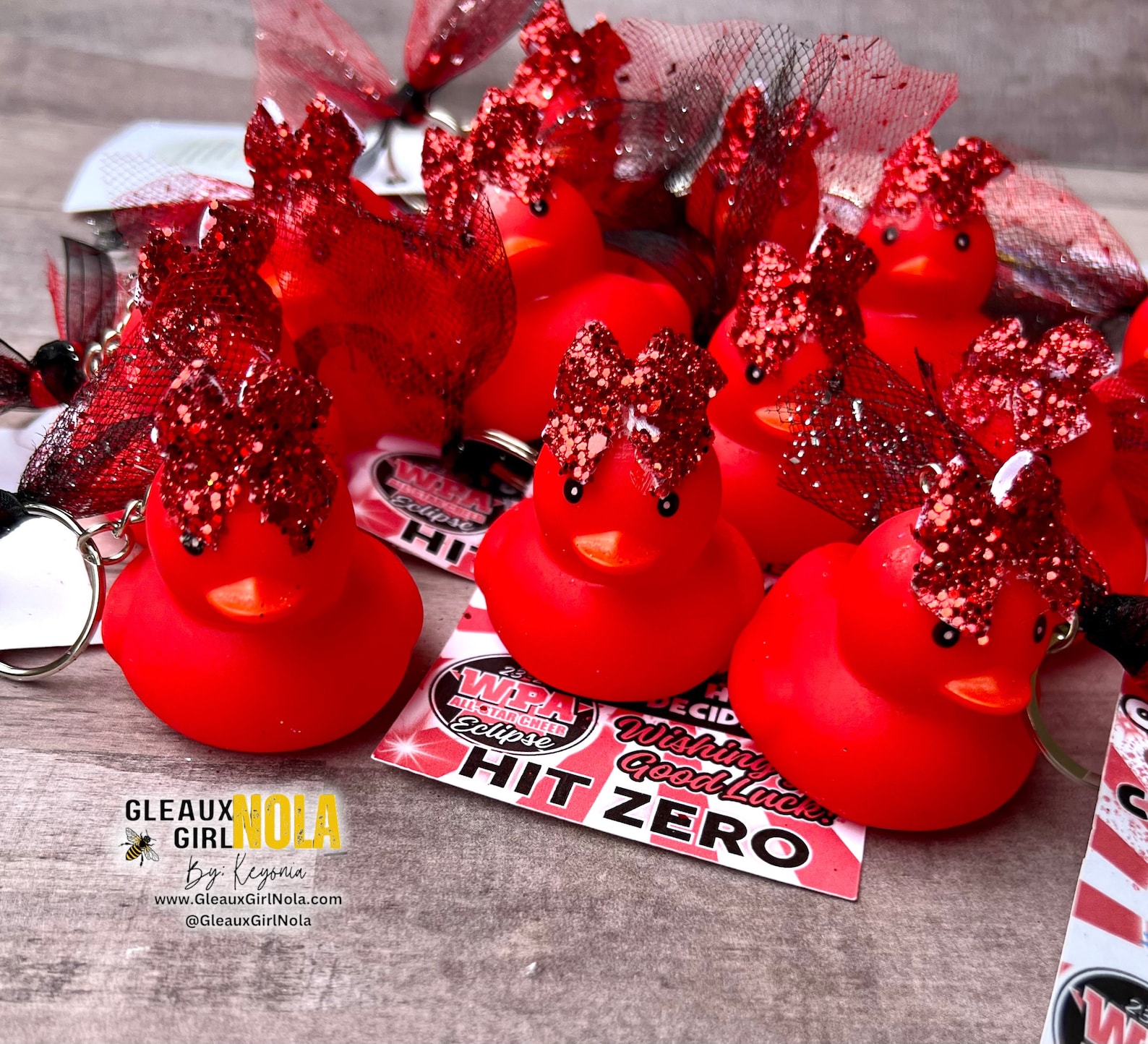 Good Luck Duck Keychain, Rubber Duck Keychain, Glitter Rubber Duck ...