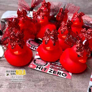 Good Luck Duck Keychain, Rubber Duck Keychain, Glitter Rubber Duck ...