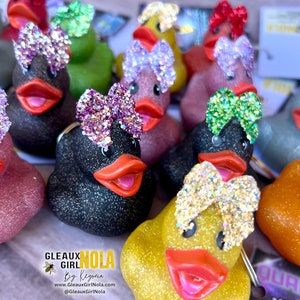 Good Luck Duck Keychain, Rubber Duck Keychain, Glitter Rubber Duck ...