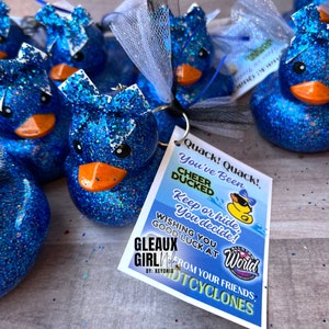 Good Luck Duck Keychain, Rubber Duck Keychain, Glitter Rubber Duck ...