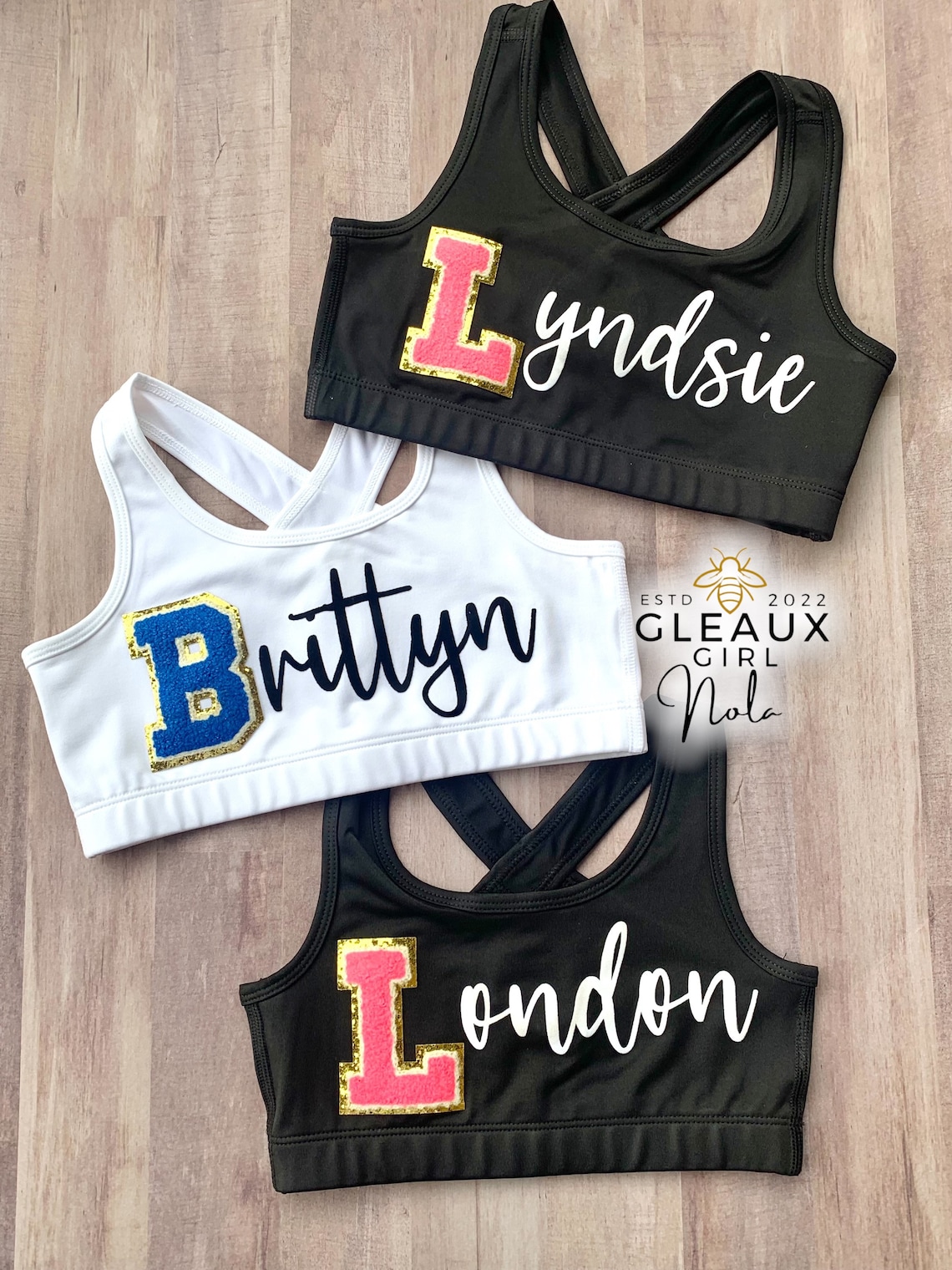 Custom Initial Name Varsletter Sports Bra - Etsy