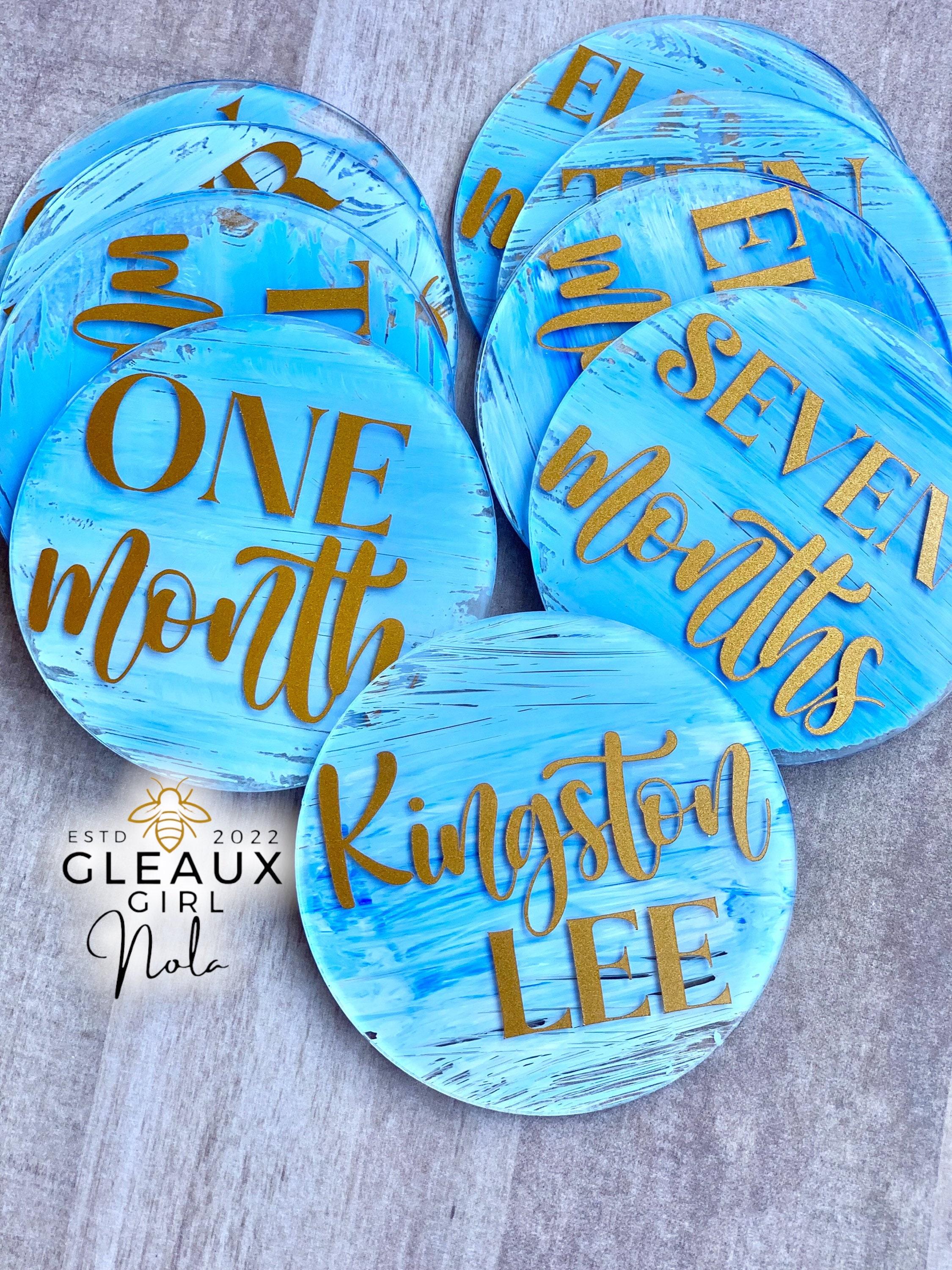 Custom Acrylic Baby Milestone Discs, Monthly Milestone Marker ...