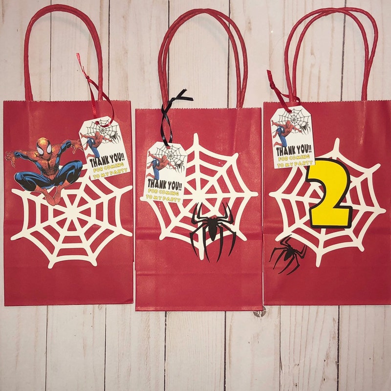 Spider Man Birthday Bags - Etsy