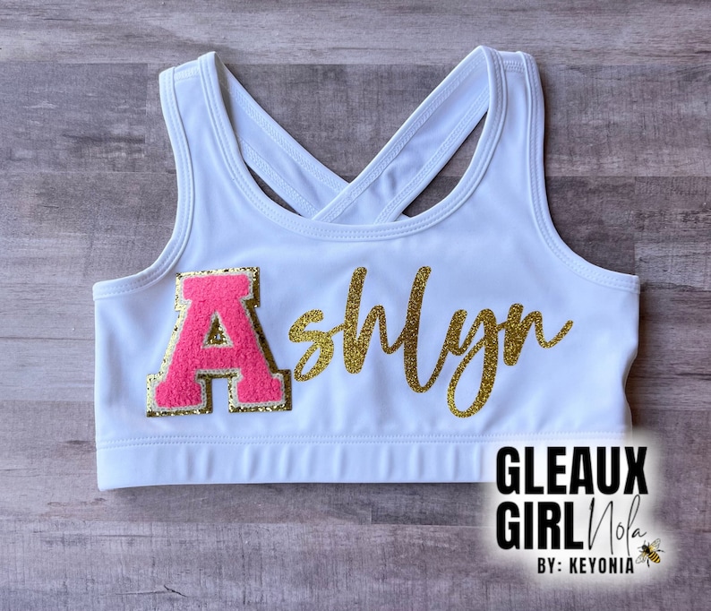 Custom Initial Name Varsletter Sports Bra - Etsy