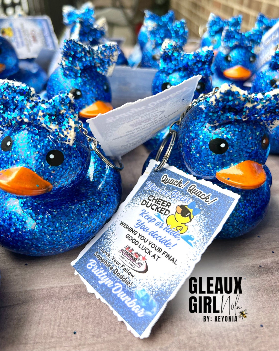 Good Luck Duck Keychain Rubber Duck Keychain Glitter Rubber - Etsy