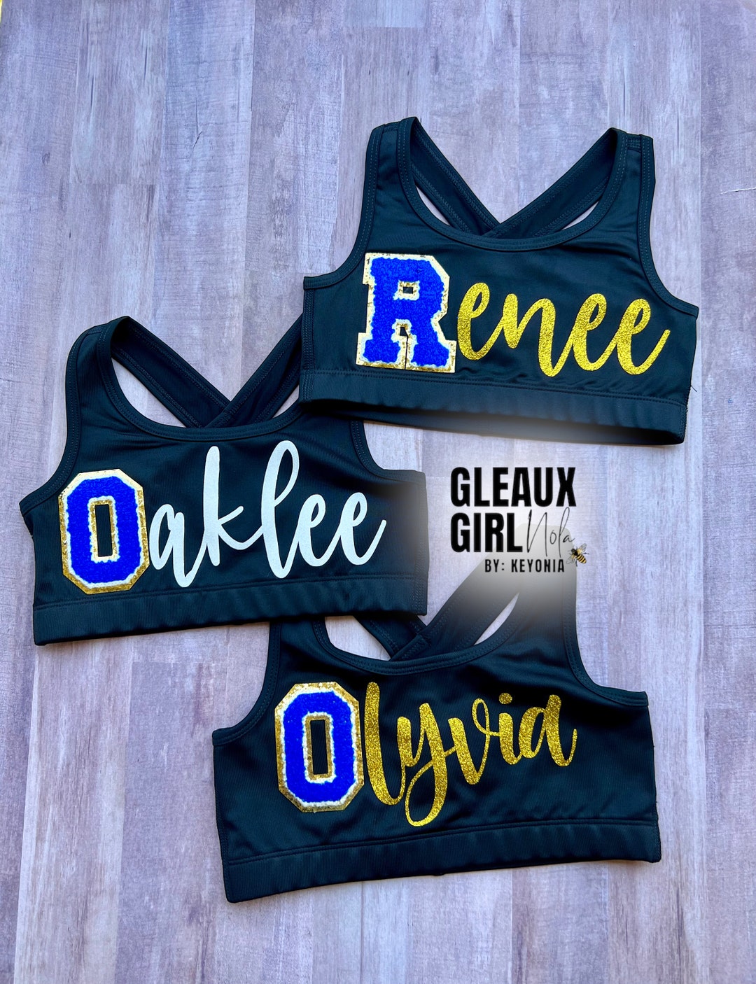 Custom Initial Name Varsletter Sports Bra - Etsy