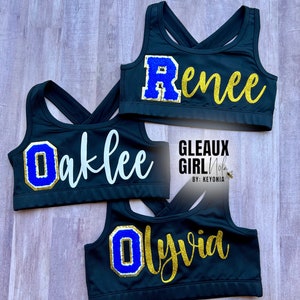 Custom Initial Name Varsletter Sports Bra - Etsy