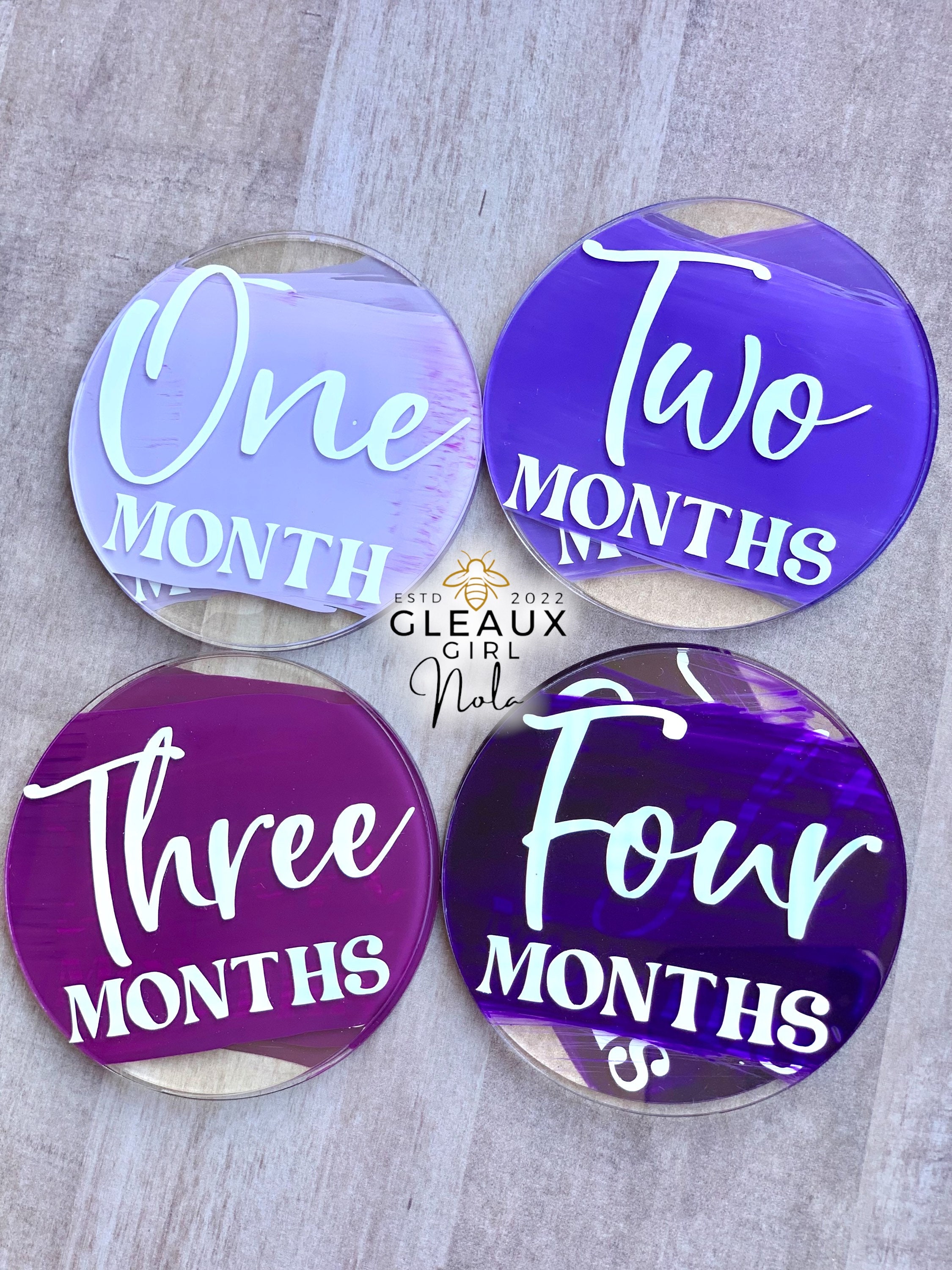 Custom Acrylic Baby Milestone Discs, Monthly Milestone Marker ...