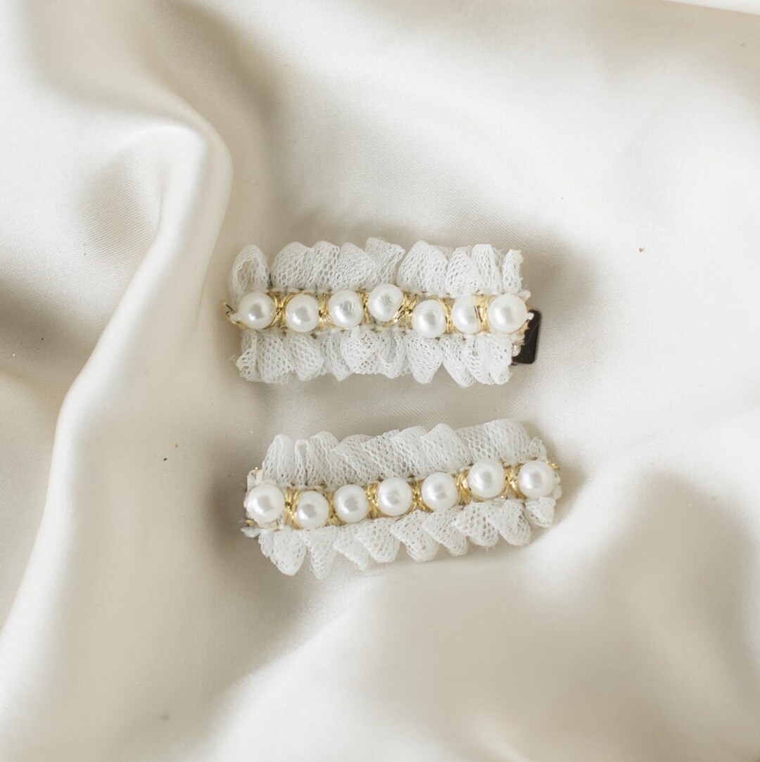 Pearl Pigtail Clips- Baby Hair Pins - Etsy