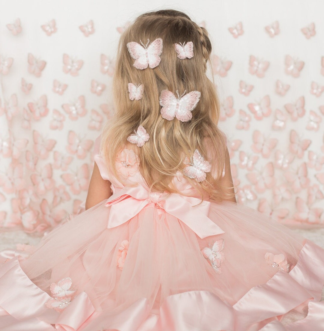 Pink Butterfly Clips- Hair Accessory Baby Girl Butterfly Birthday Party ...