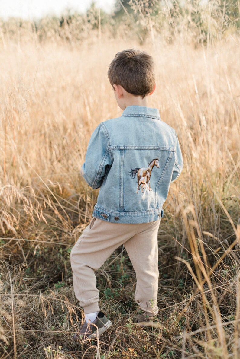 Personalized Horse Denim Jacket Wildlife Boy Embroidered - Etsy