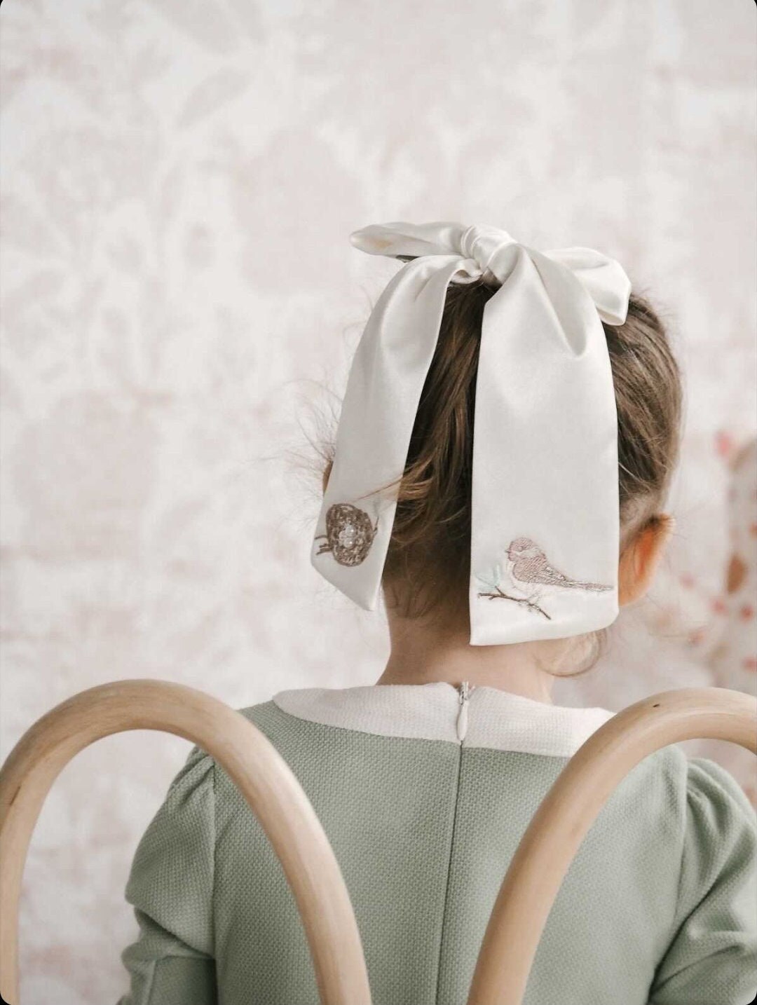 Birds Nest Embroidered Bow Easter Holiday Bird Bow - Etsy