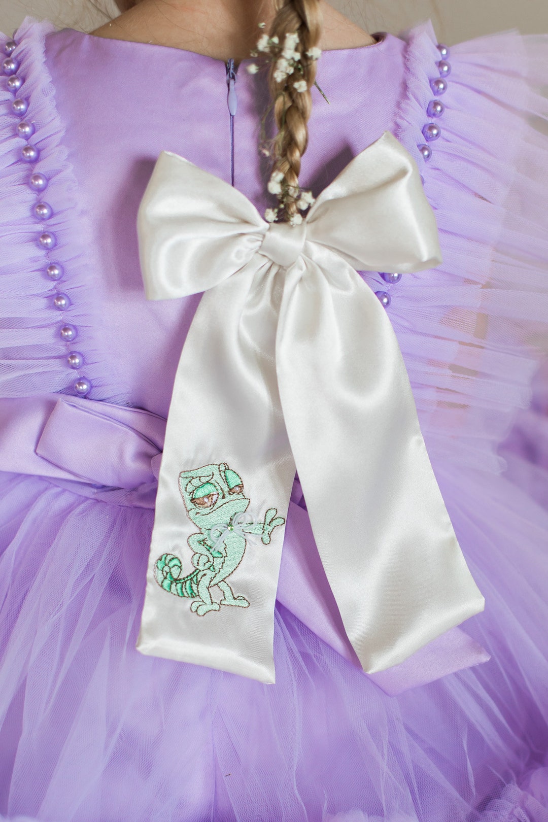 Pascal Rapunzel Tangled White Satin Bow - Etsy