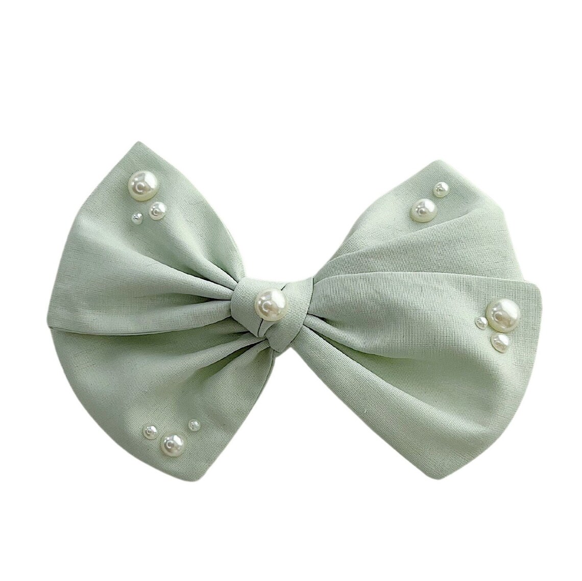 Sage Green Oversized Bow Girls Bow Spring With Pearls - Etsy