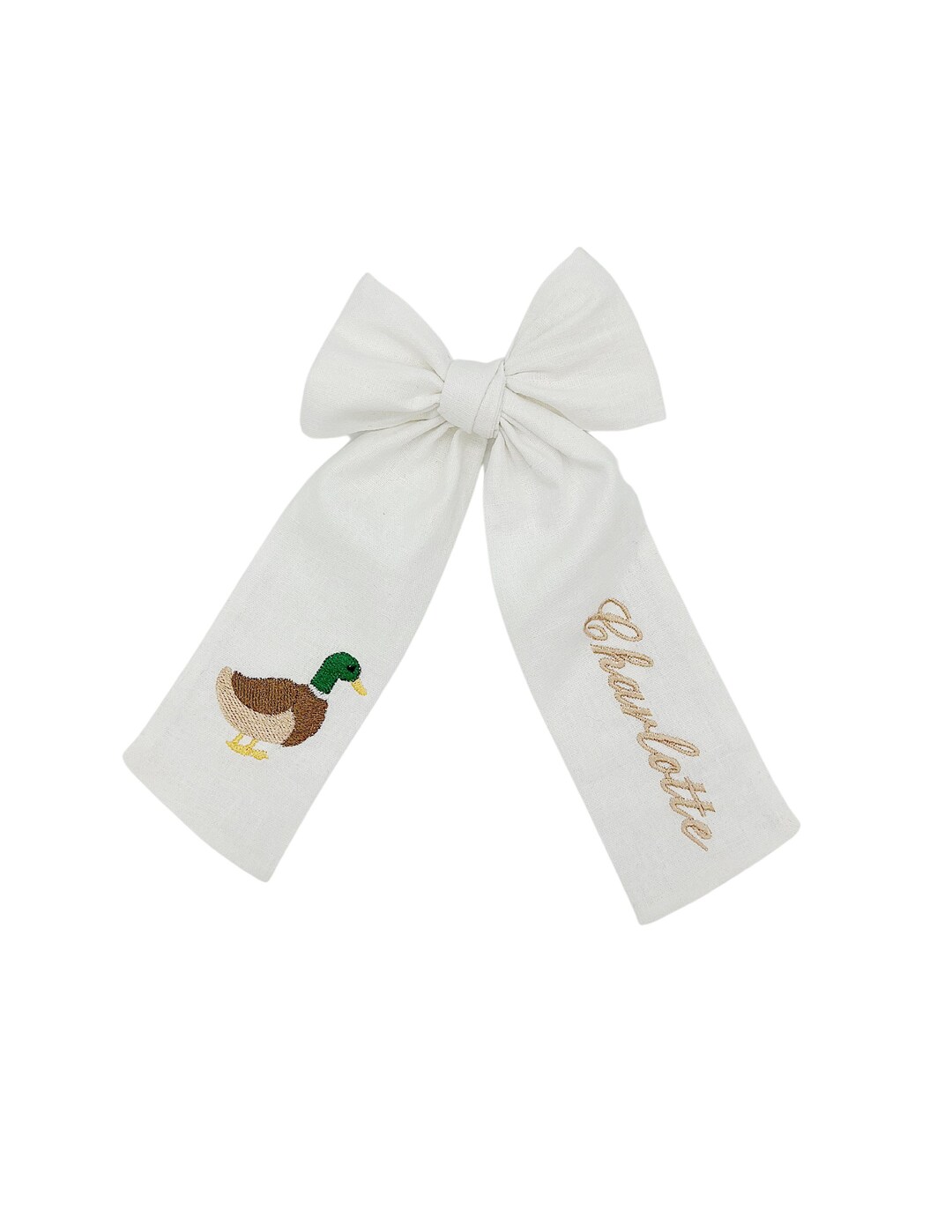Mallard Duck Bow- Linen Custom Bow - Etsy