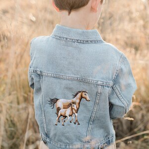 Personalized Horse Denim Jacket Wildlife Boy Embroidered Jacket - Etsy