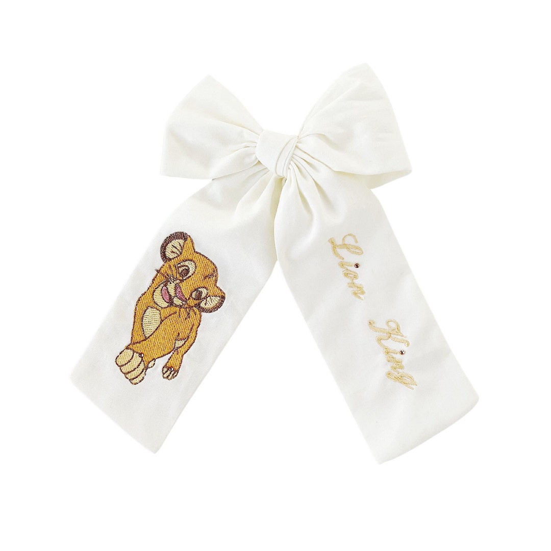 Lion King Simba Cotton Hair Bow for Girls Personalized Embordered - Etsy