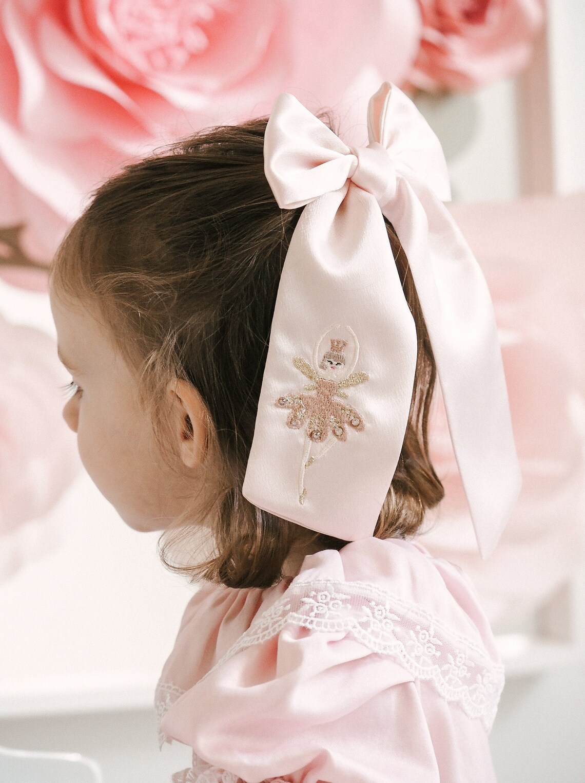 Embroidered Fairy Bow Birthday Bow Bespoke Heirloom Bow | Etsy