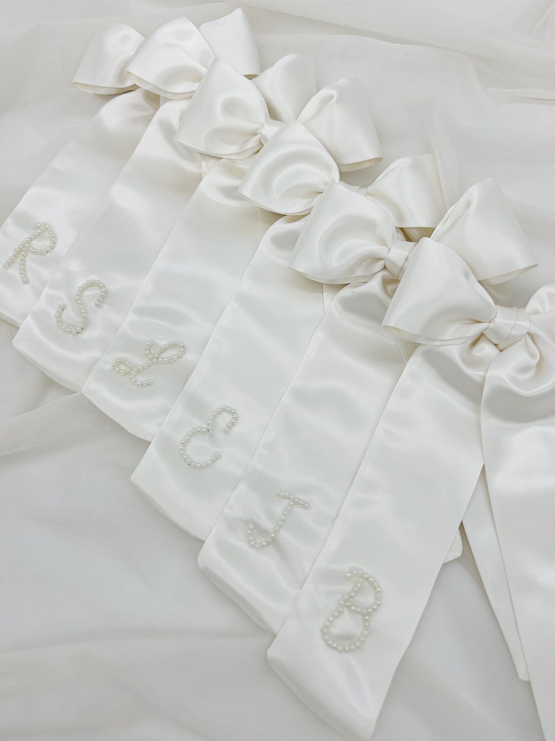 Bespoke Ivory Initial Bow Personalized Womens Girls Hair Pin Clip - Etsy