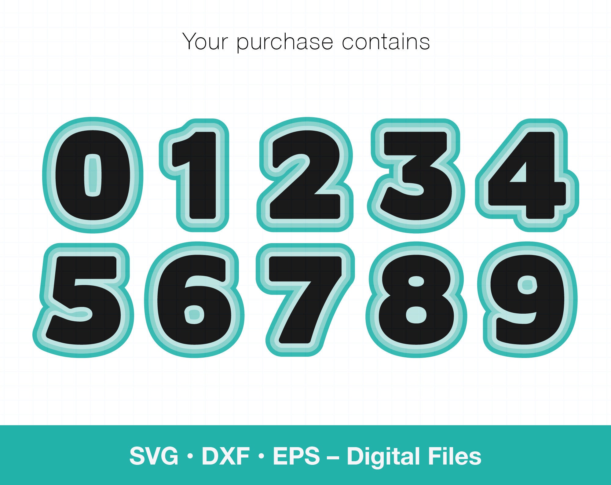 Layered Svg Numbers 0 to 9 Offset Shadow Party Decoration for - Etsy