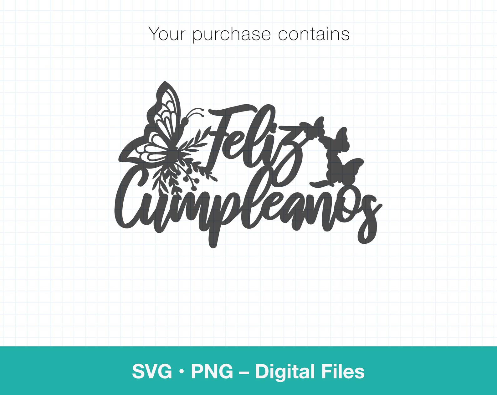 Feliz Cumpleanos corte archivo; Butterfly Spanish Happy Birthday SVG ...