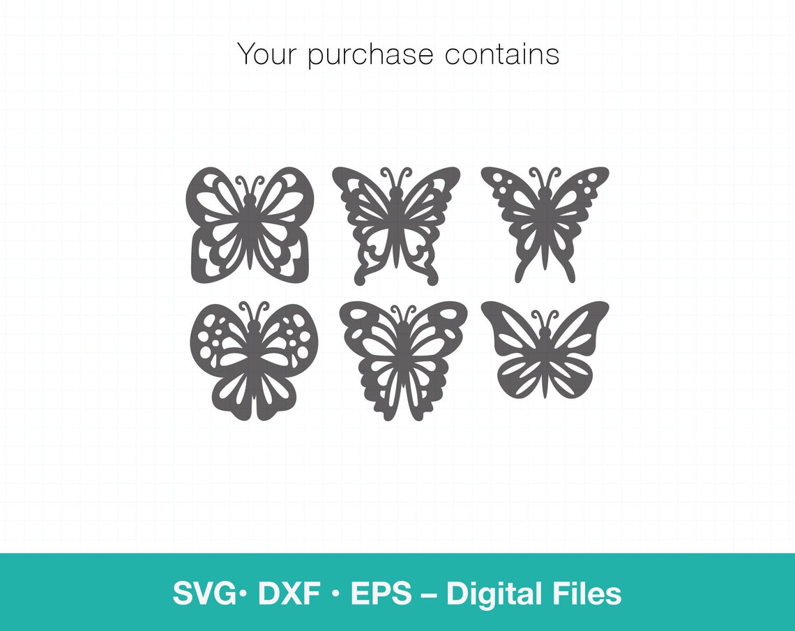 6 Lace Butterfly SVG Cupcake Topper Garden Party Wall Decor | Etsy