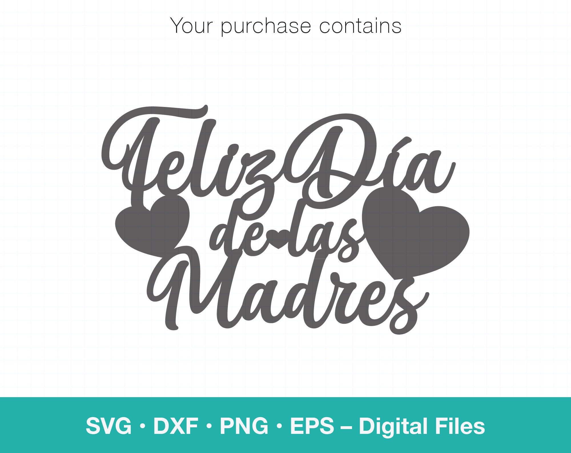Feliz Dia De Las Madres Svg Cake Topper Plantilla De Tarjeta Etsy