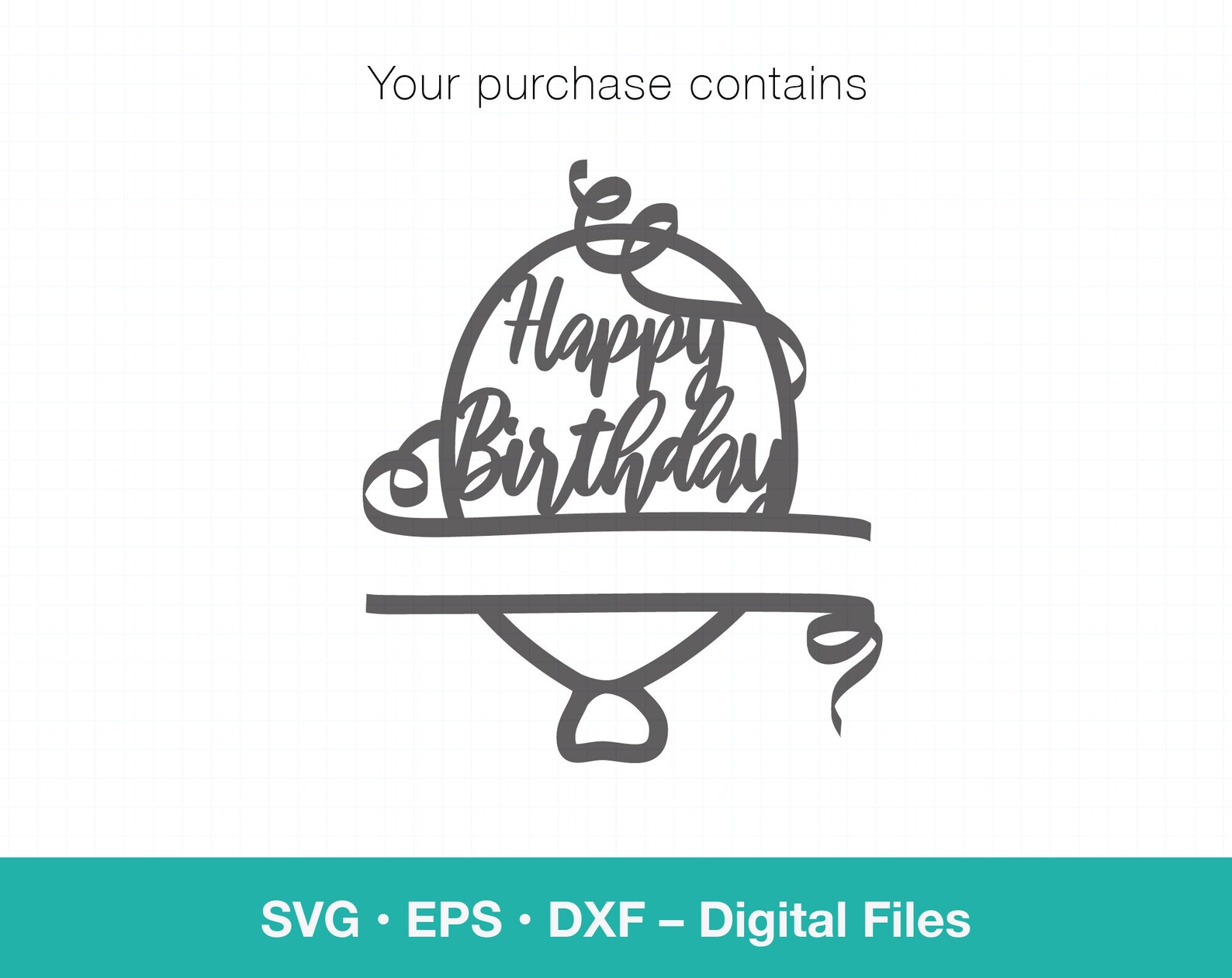 Happy Birthday SVG Balloon Cake Topper SVG With Custom - Etsy