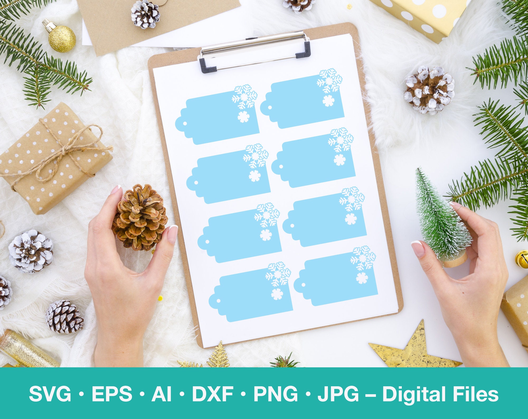 Snowflake Christmas Gift Tag SVG for Your Holiday Gifts and Other ...