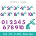 Mermaid Tail SVG Cake Topper With Birthday Number 1, 2, 3, 4, 5, 6, 7 ...