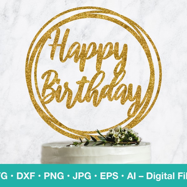 Happy Birthday Svg - Etsy