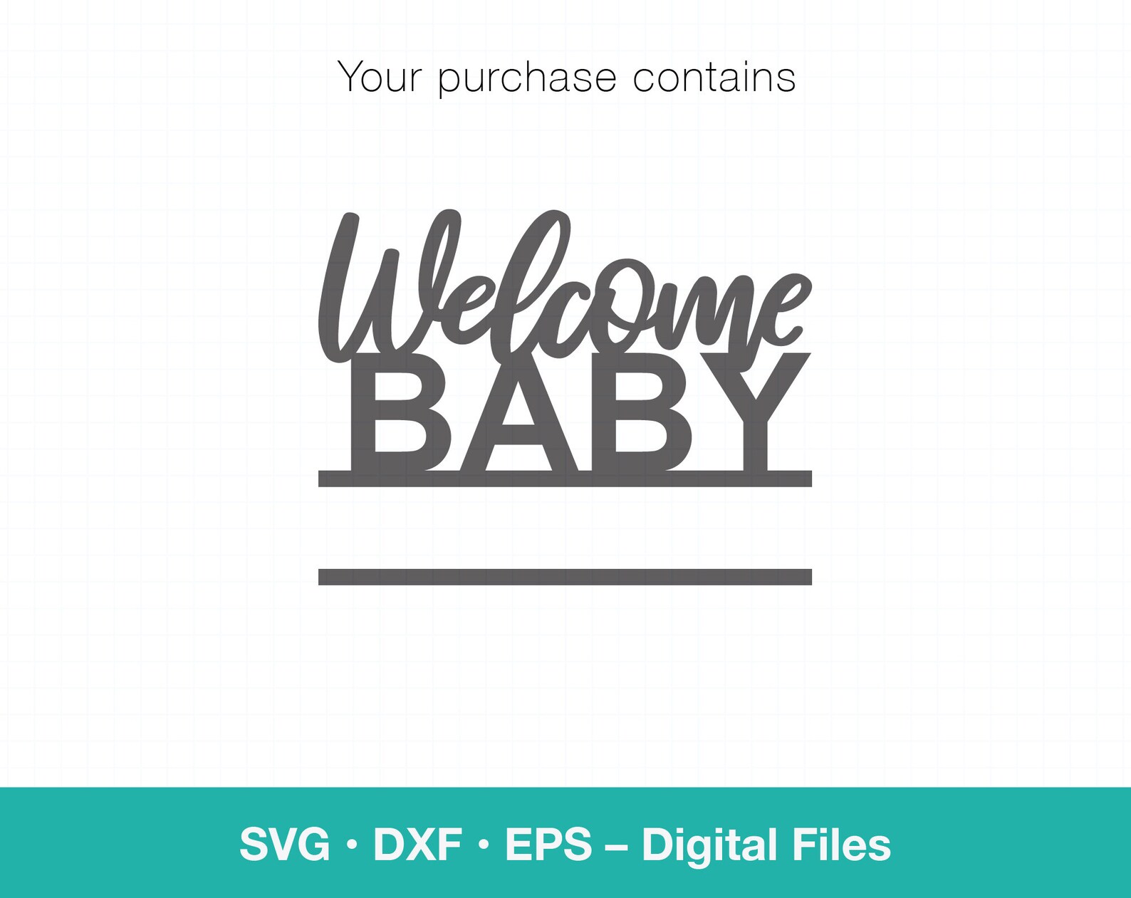 Welcome Baby SVG; Personalize Name Cake Topper Baby Shower Decoration ...