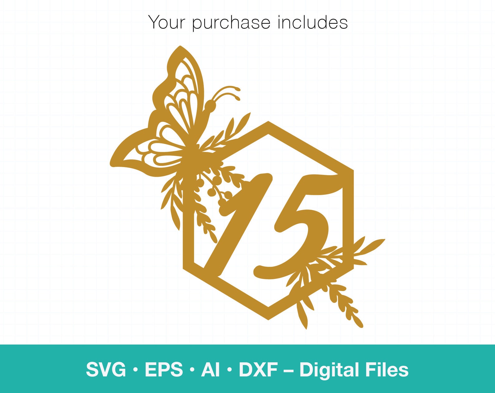 Mis Quince Birthday Cut File Butterfly Sweet 15 SVG Cake - Etsy Ireland