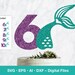 Mermaid Tail SVG Cake Topper With Birthday Number 1, 2, 3, 4, 5, 6, 7 ...