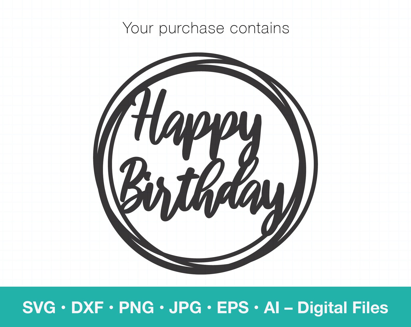 Happy Birthday SVG; Cake Topper SVG; Geometric Circl Svg; Cricut ...