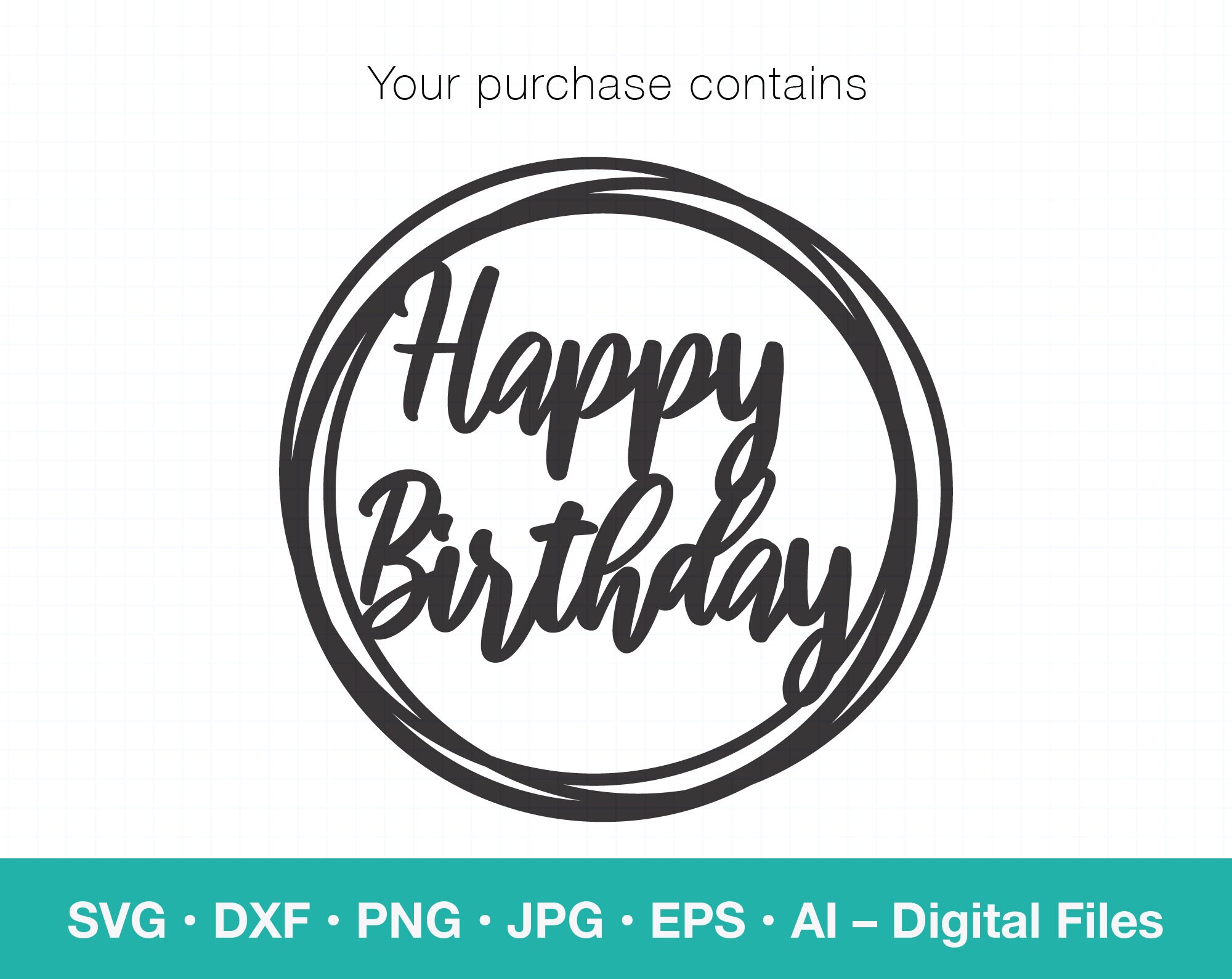 Happy Birthday SVG; Cake Topper SVG; Geometric Circl Svg; Cricut ...