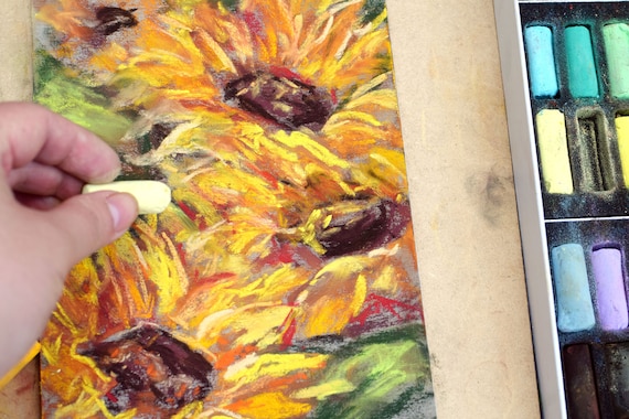 Oil Pastel Drawings Of Sunflowers