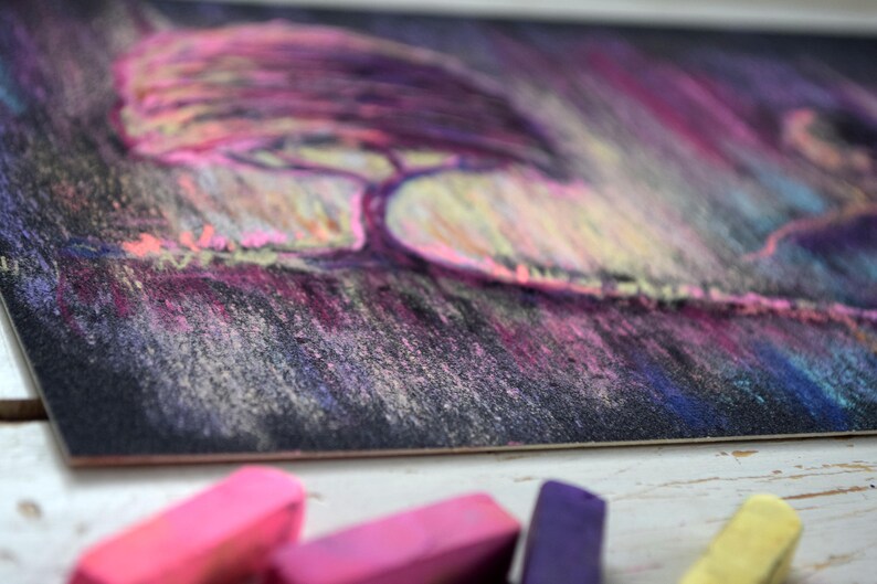 Tree Painting Original Soft Pastel Abstract Ladnscape Modern - Etsy