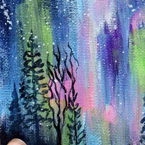 Northern Lights Painting Night Sky Original Acrylic Artwork Minnesota ...