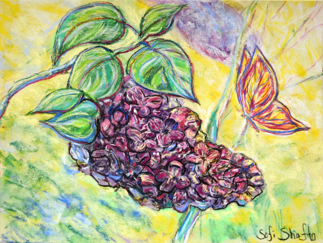 Butterfly Painting Pastel Original Soft Pastels Artwork Floral Small ...