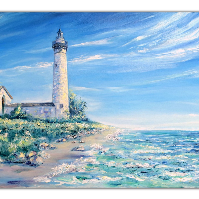 Lighthouse Painting - Etsy