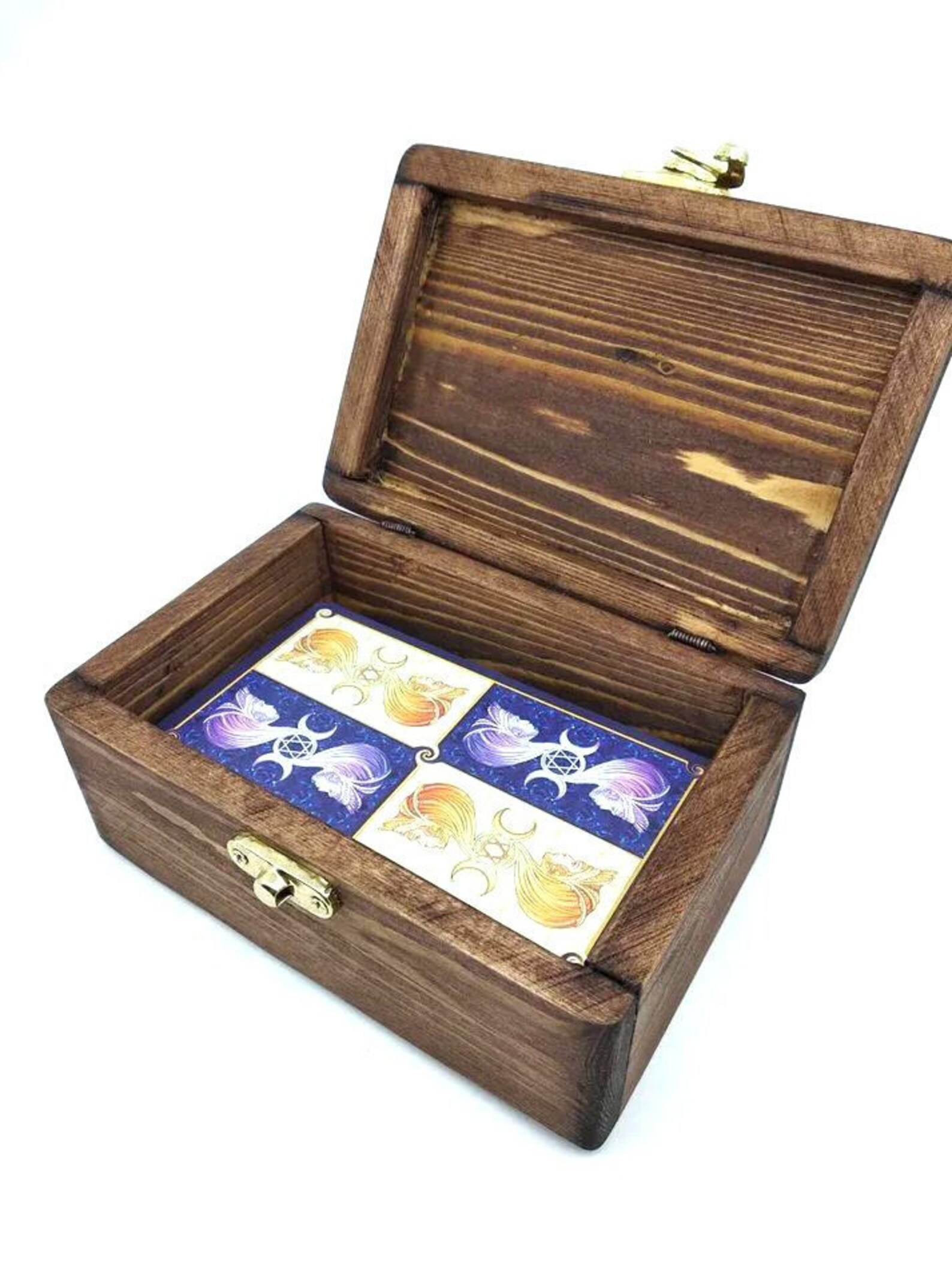 Handcrafted Tarot Card pine wood box | Etsy
