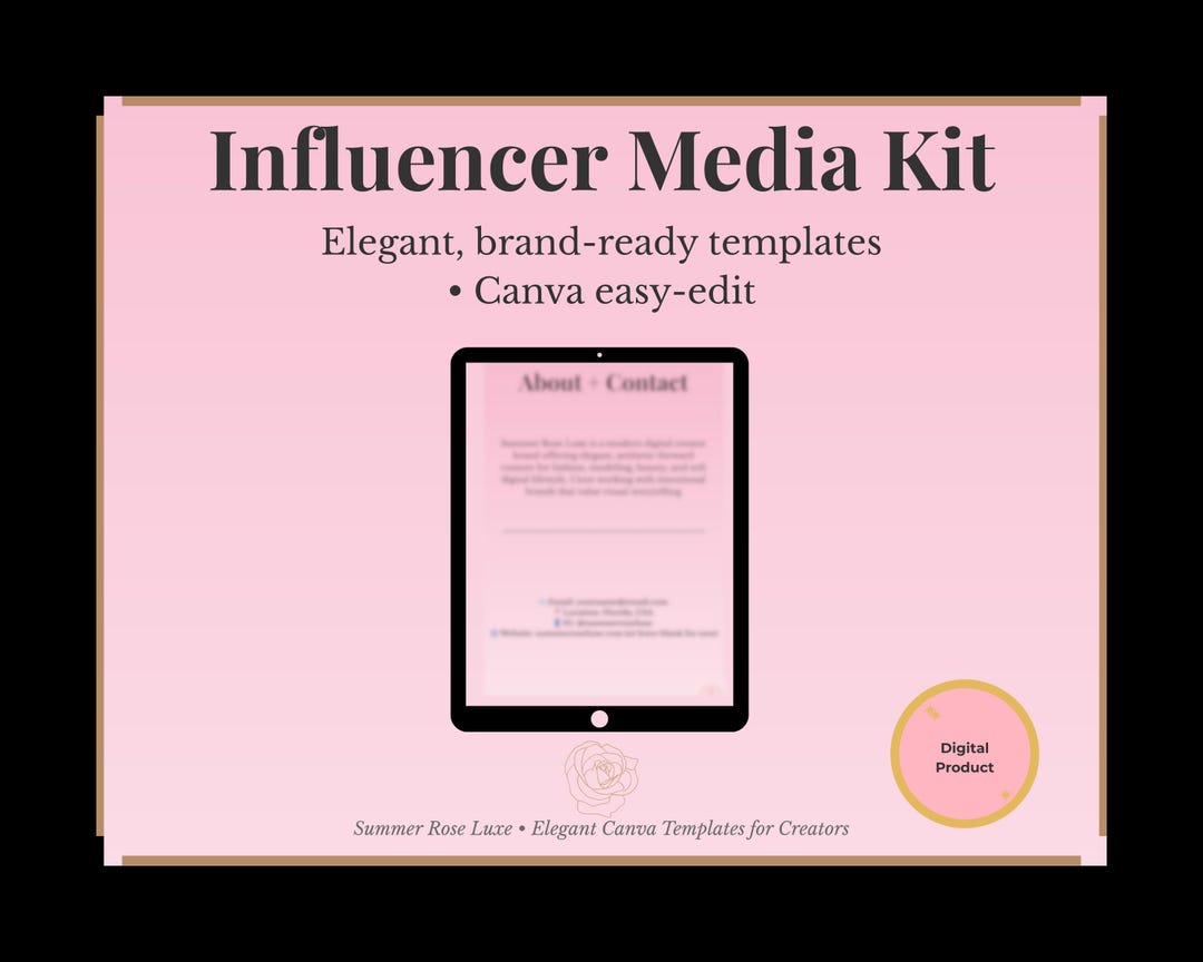 Safe Influencer Media Kit | Editable Canva Template | Social Media ...