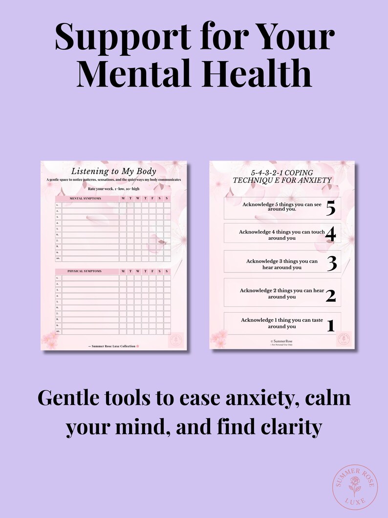 Printable 2026 Mindfulness & Mental Health Journal | Anxiety Tracker ...