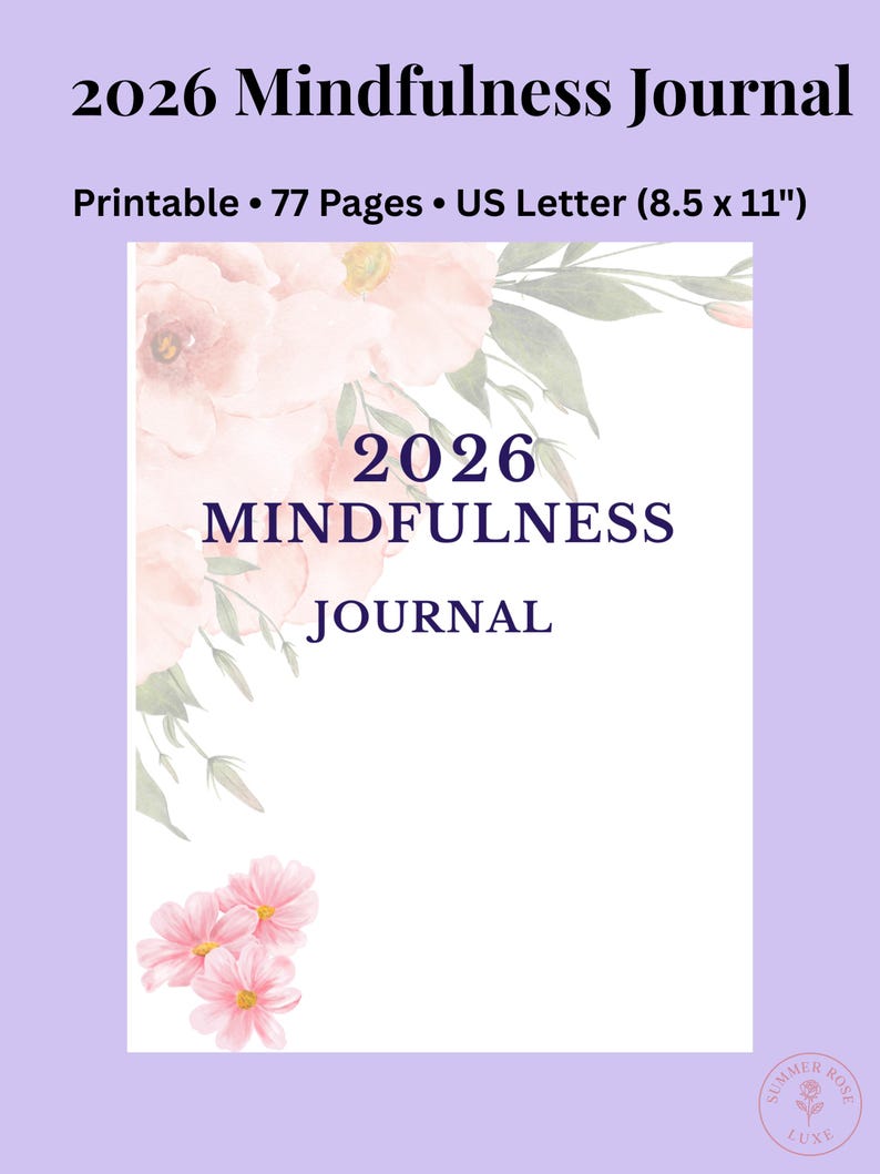 Printable 2026 Mindfulness & Mental Health Journal | Anxiety Tracker ...