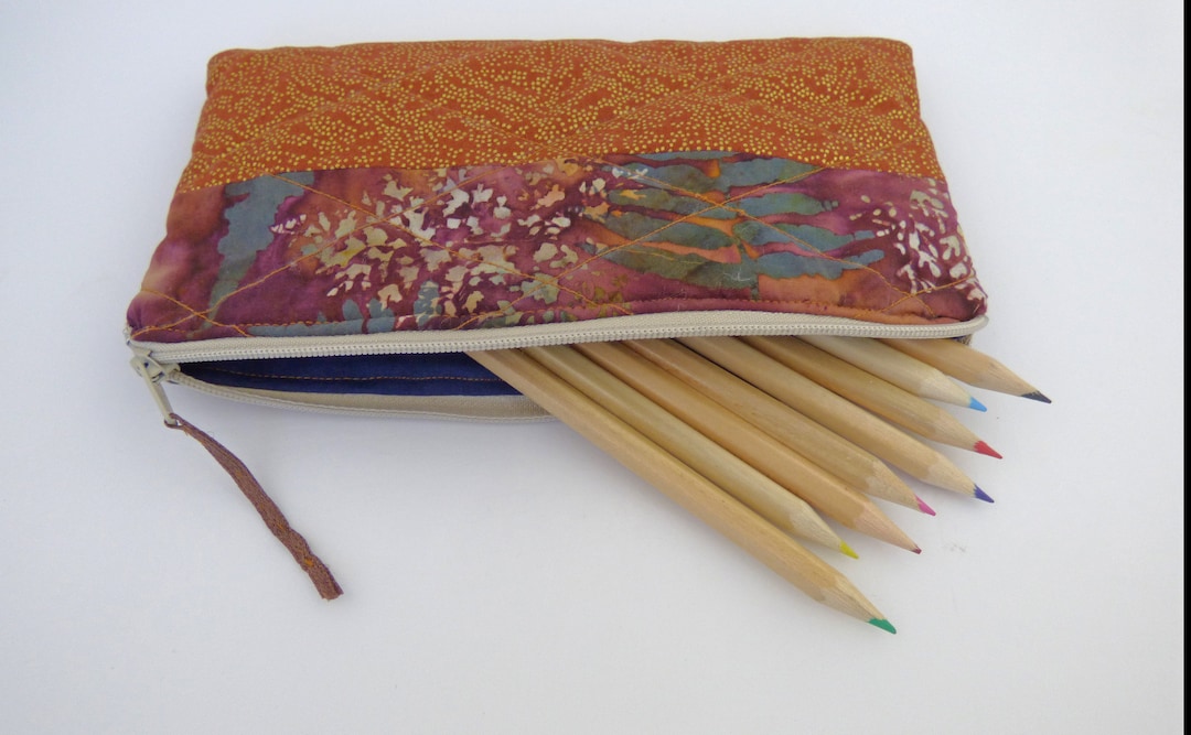 Batik Leaf Pencil Case - Etsy