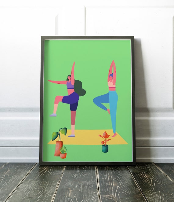 Digital Prints Prints Art & Collectibles Yoga Colourful Yoga Printable ...